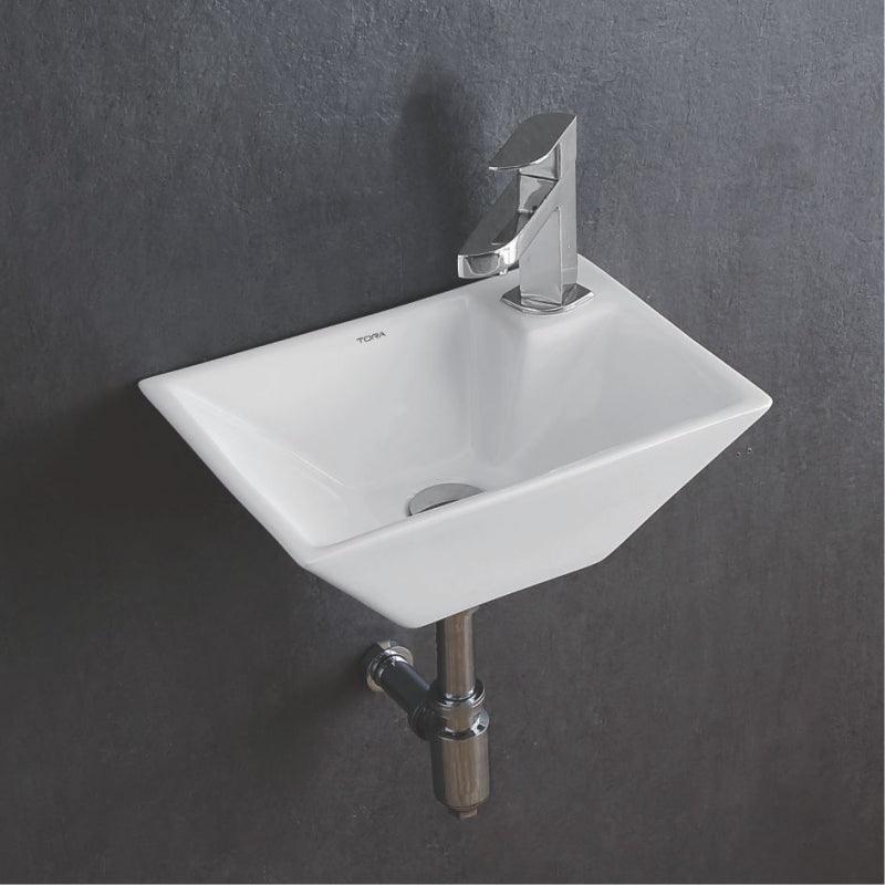 Premium Designer Wall Mount/Wall Hanging Wash Basin/Bathroom sink (18x ...