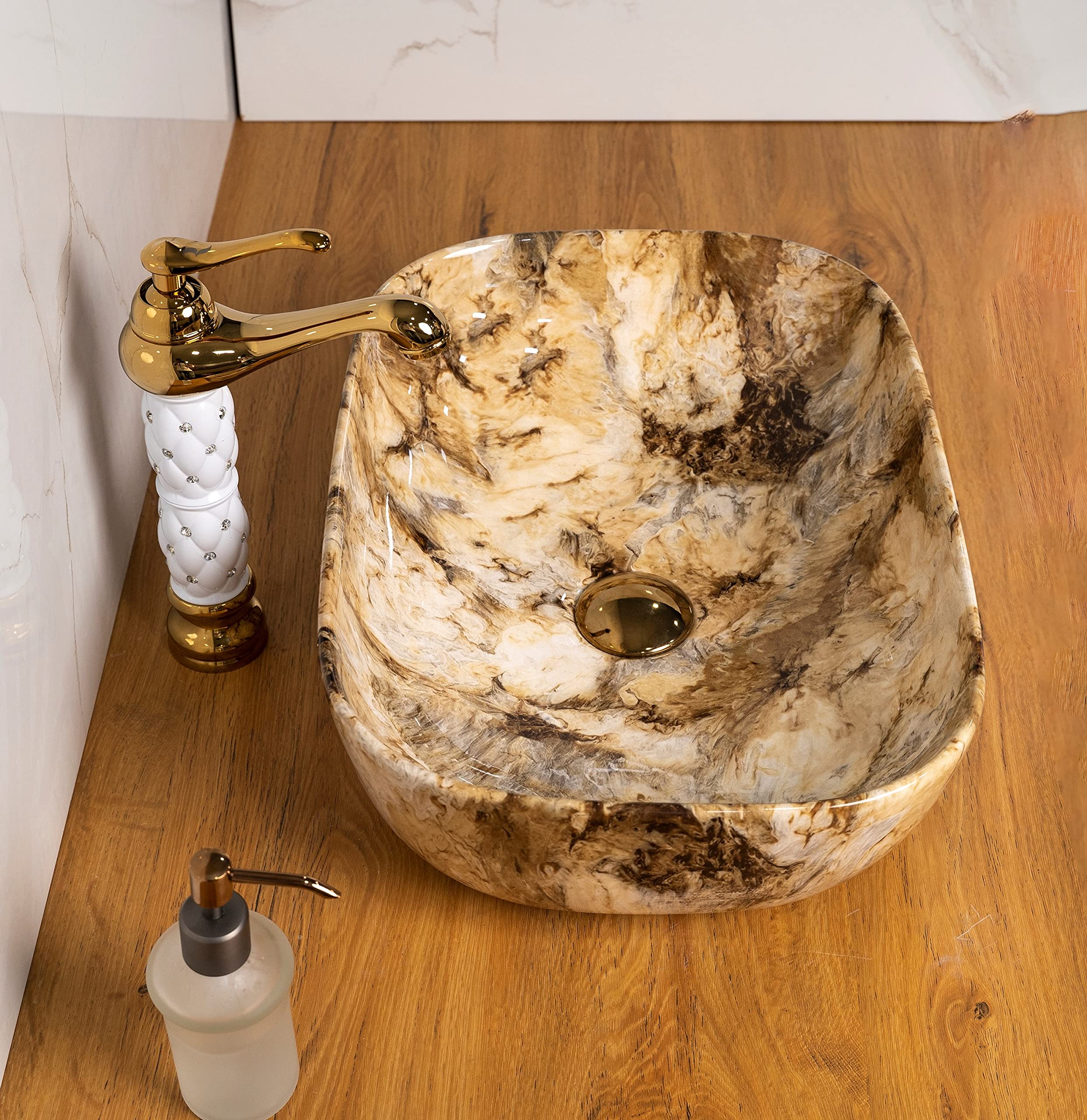 BASSINO Art Wash Basin Countertop, Tabletop Ceramic Bathroom Sink/Basi ...